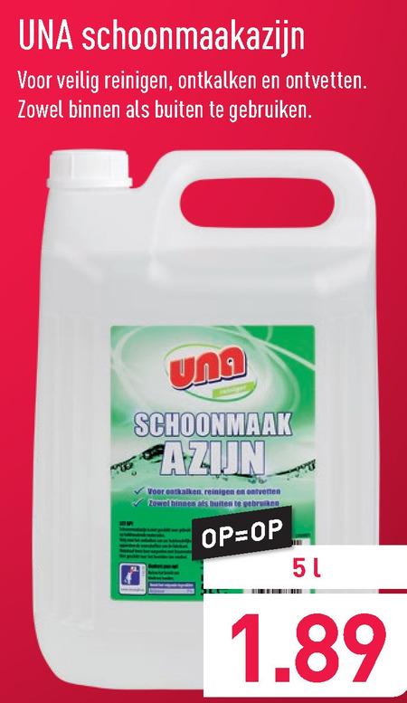 Una schoonmaakazijn folder aanbieding bij Aldi - details