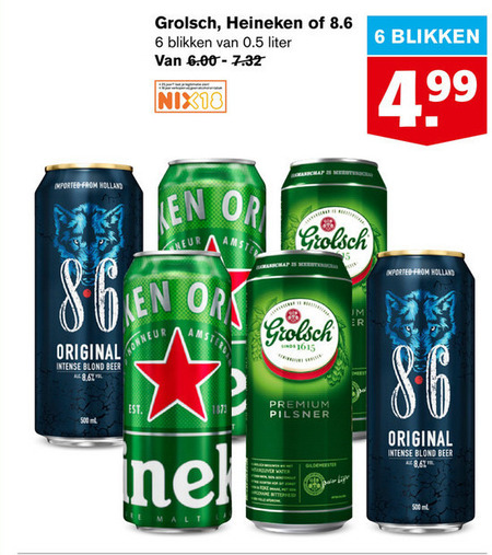 Grolsch speciaalbier, blikje bier folder aanbieding bij Hoogvliet - details Grolsch speciaalbier, blikje bier folder aanbieding bij Hoogvliet - details