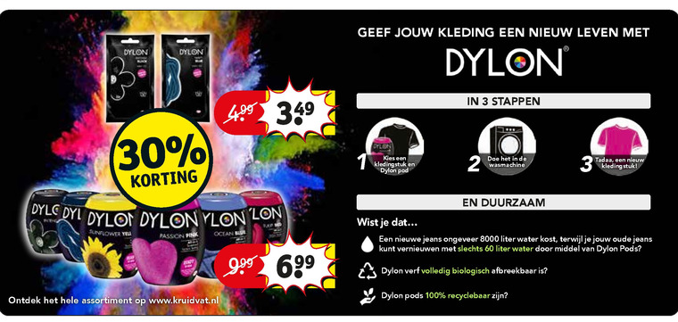 Dylon textielverf folder aanbieding bij Kruidvat - details