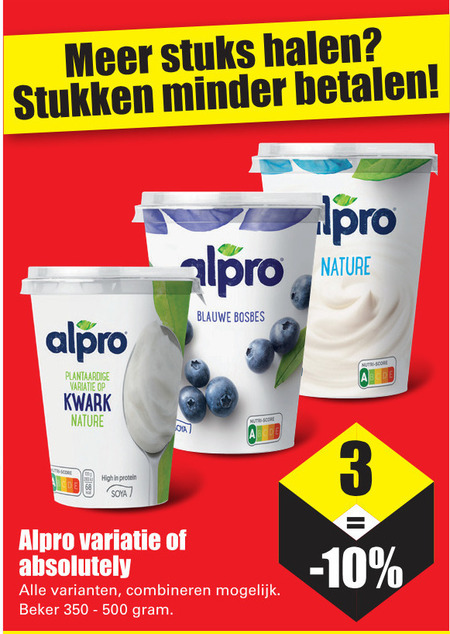 Alpro kwark folder aanbieding bij Dirk - details