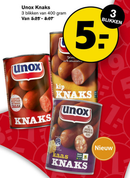 Unox knakworst folder aanbieding bij Hoogvliet - details