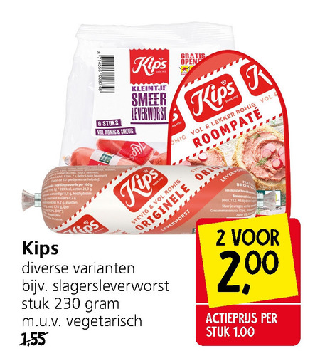 Kips leverworst folder aanbieding bij Jan Linders - details