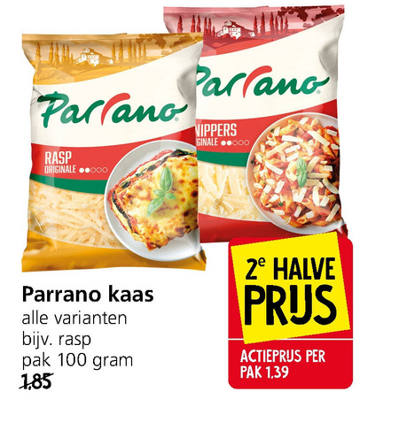 Parrano geraspte kaas folder aanbieding bij Jan Linders - details