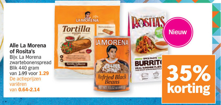 La Morena tortilla folder aanbieding bij Albert Heijn - details