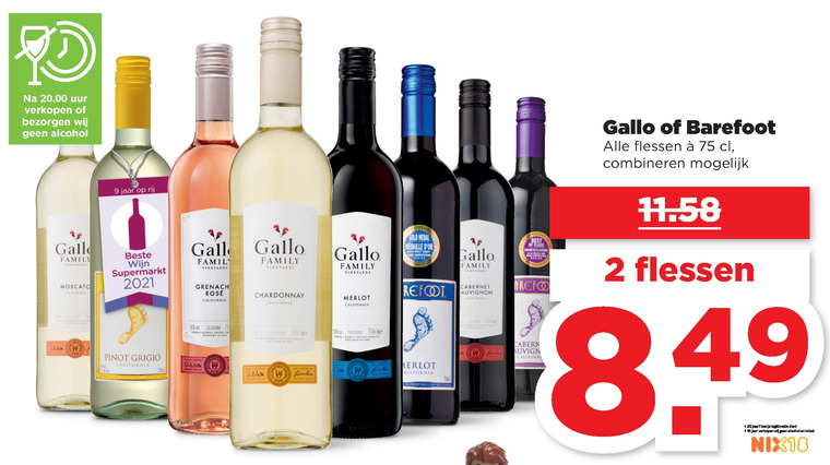 Gallo witte wijn, rode wijn folder aanbieding bij Plus - details