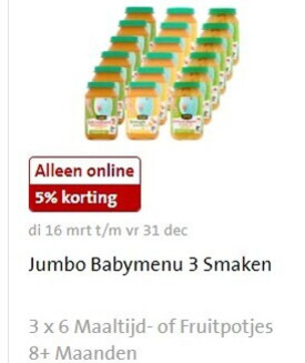 Jumbo Huismerk babyvoeding folder aanbieding bij Jumbo - details