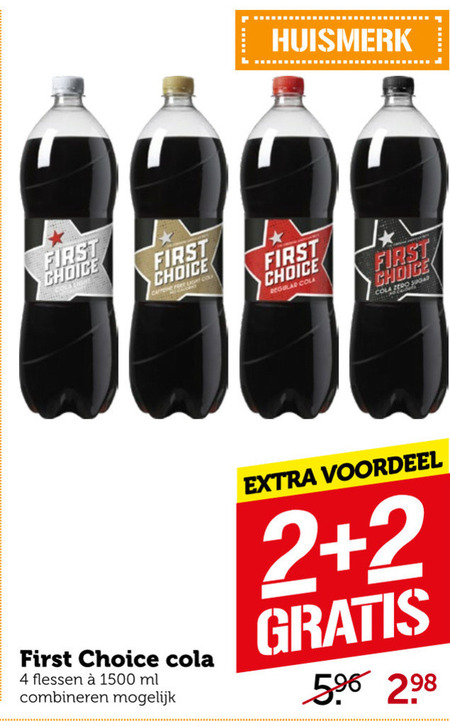 First Choice cola folder aanbieding bij Coop - details