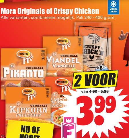 Mora snack, kipsnacks folder aanbieding bij Dirk - details