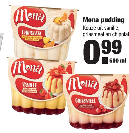 Mona pudding folder aanbieding bij Aldi - details