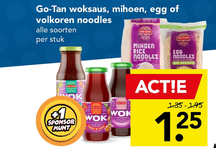 Go-Tan noodles, woksaus folder aanbieding bij Deen - details
