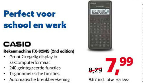 Casio rekenmachine folder aanbieding bij Office Centre - details