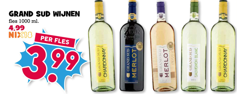 Grand Sud rose, rode wijn folder aanbieding bij Boons Markt - details