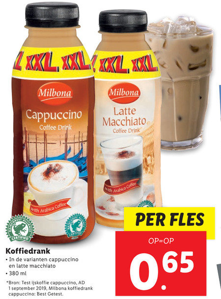 Milbona ijskoffie folder aanbieding bij Lidl - details