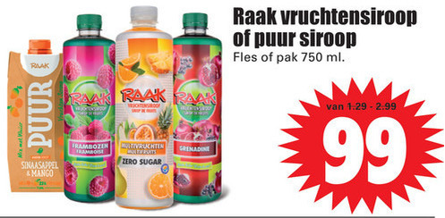 Raak limonadesiroop folder aanbieding bij Dirk - details