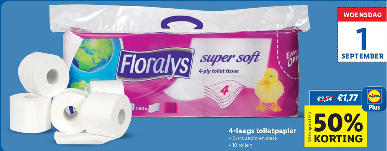 Floralys toiletpapier folder aanbieding bij Lidl - details