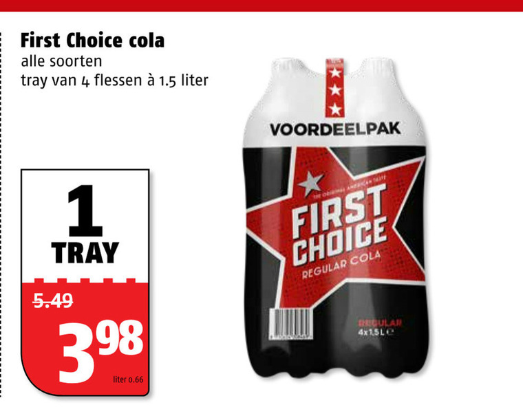 First Choice cola folder aanbieding bij Poiesz - details