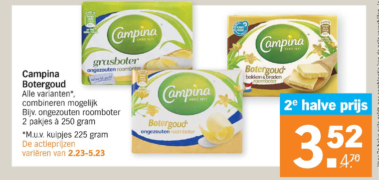 Campina roomboter folder aanbieding bij Albert Heijn - details