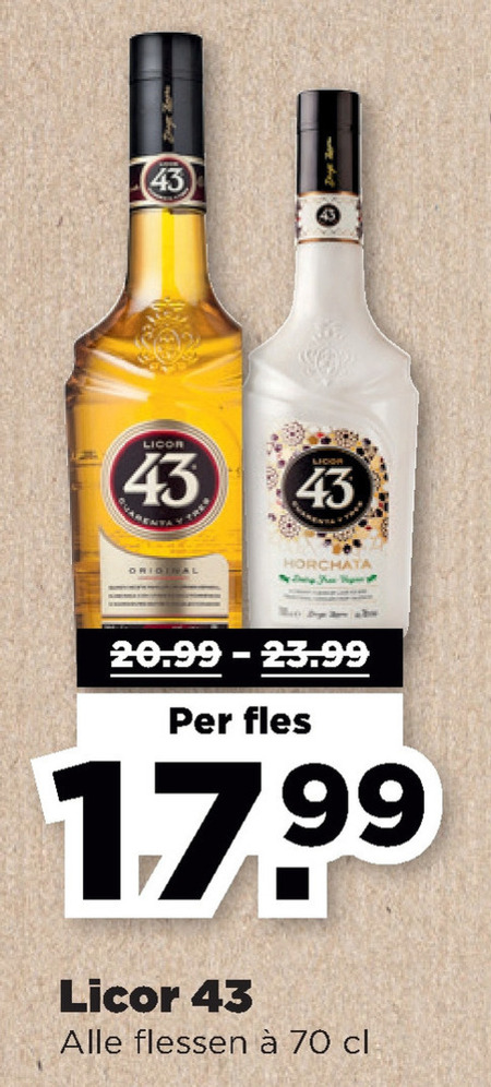 Licor 43 likeur folder aanbieding bij Plus - details
