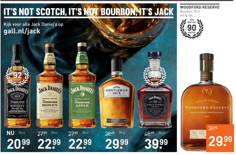 Jack Daniels whisky folder aanbieding bij Gall & Gall - details