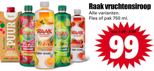 Raak limonadesiroop folder aanbieding bij Dirk - details