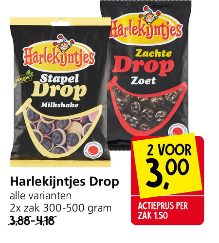 Harlekijntjes drop folder aanbieding bij Jan Linders - details