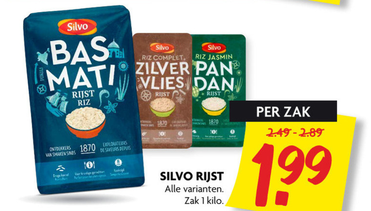 Silvo rijst folder aanbieding bij Dekamarkt - details