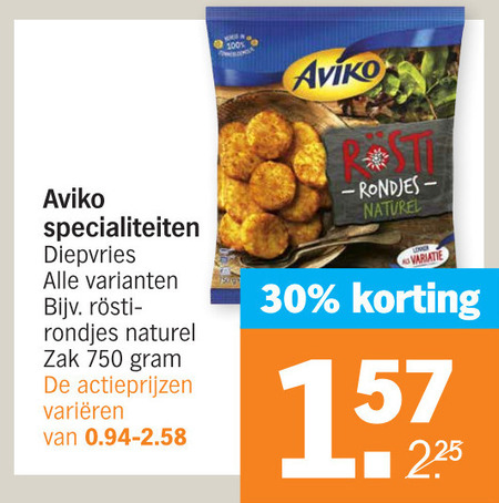 Aviko diepvriesmaaltijd, rosti folder aanbieding bij Albert Heijn - details