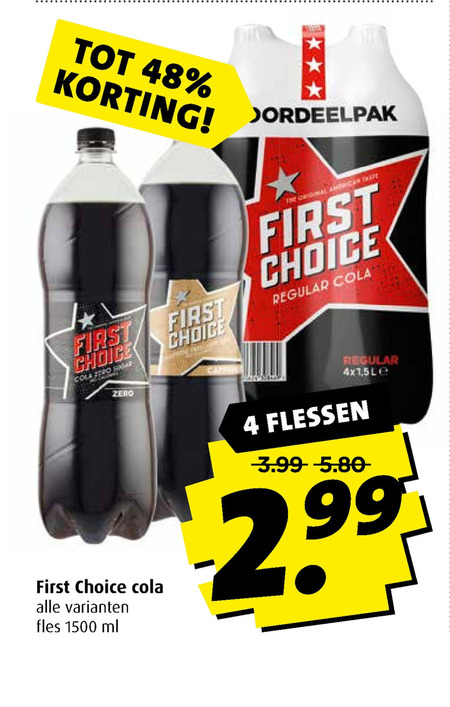 First Choice cola folder aanbieding bij Boni - details