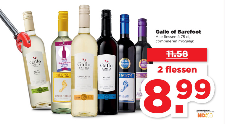 Gallo rode wijn, witte wijn folder aanbieding bij Plus - details