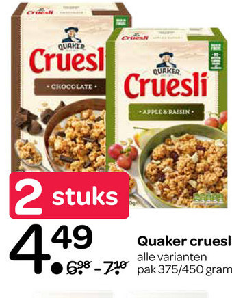 Quaker cruesli folder aanbieding bij Spar - details