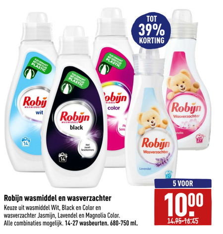 Robijn wasverzachter, wasmiddel folder aanbieding bij Aldi - details