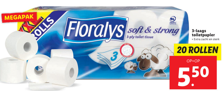 Floralys toiletpapier folder aanbieding bij Lidl - details