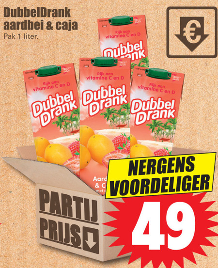 Dubbeldrank fruitdrank folder aanbieding bij Dirk - details