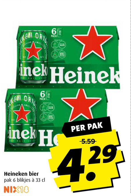 Heineken blikje bier folder aanbieding bij Boni - details