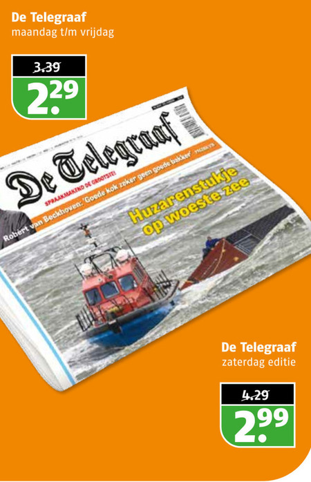 Telegraaf krant folder aanbieding bij Poiesz - details