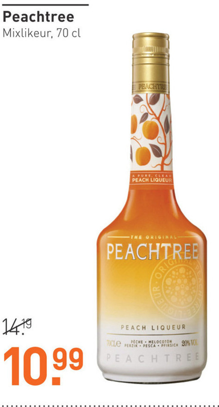 Peach Tree likeur folder aanbieding bij Gall & Gall - details
