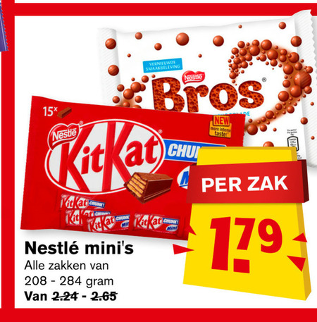 Bros mini chocoladerepen folder aanbieding bij Hoogvliet - details