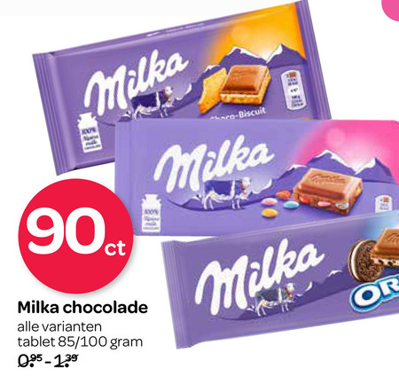 Milka chocolade folder aanbieding bij Spar - details