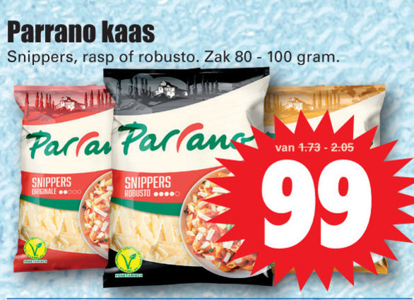 Parrano geraspte kaas folder aanbieding bij Dirk - details