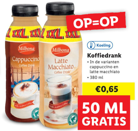 Milbona ijskoffie folder aanbieding bij Lidl - details