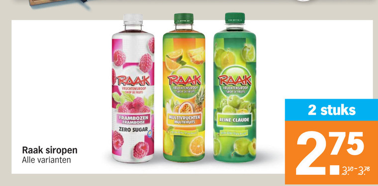 Raak limonadesiroop folder aanbieding bij Albert Heijn - details