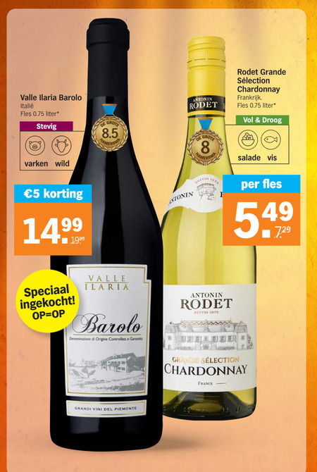rode wijn, witte wijn folder aanbieding bij Albert Heijn - details