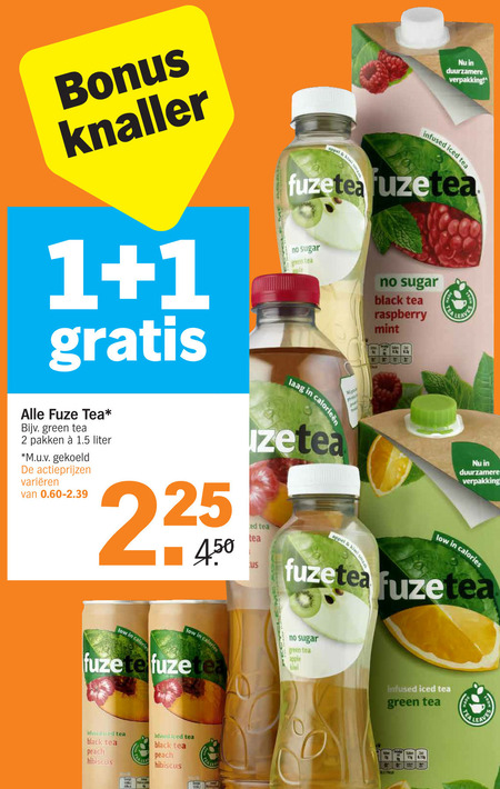 Fuze Tea ice tea folder aanbieding bij Albert Heijn - details