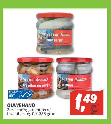 Ouwehand haring, rolmops folder aanbieding bij Dekamarkt - details