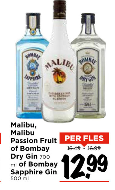 Bombay Sapphire likeur, gin folder aanbieding bij Vomar - details