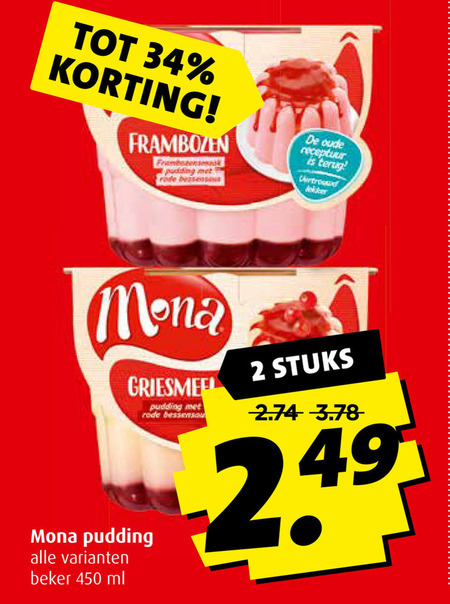 Mona pudding folder aanbieding bij Boni - details