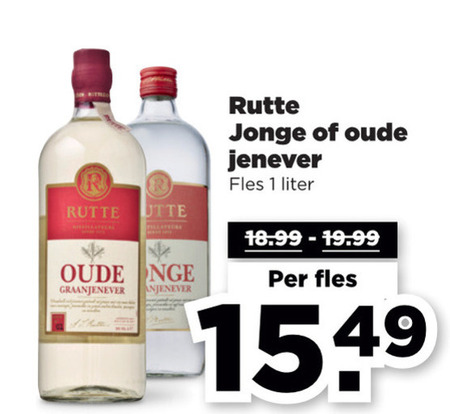 Rutte jenever folder aanbieding bij Plus - details