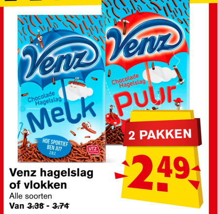 Venz boterhamvlokken, hagelslag folder aanbieding bij Hoogvliet - details