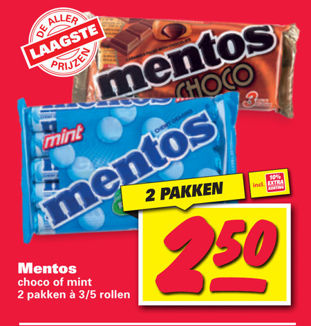 Mentos snoep folder aanbieding bij Nettorama - details