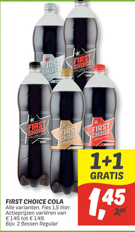 First Choice cola folder aanbieding bij Dekamarkt - details